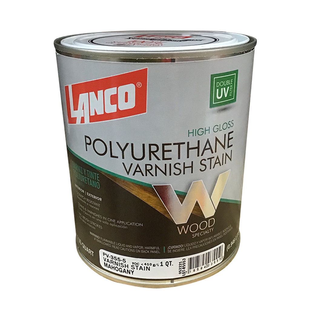 LANCO VARNISH STAIN MAHOGANY QT | Ferreteria Maderas 3C
